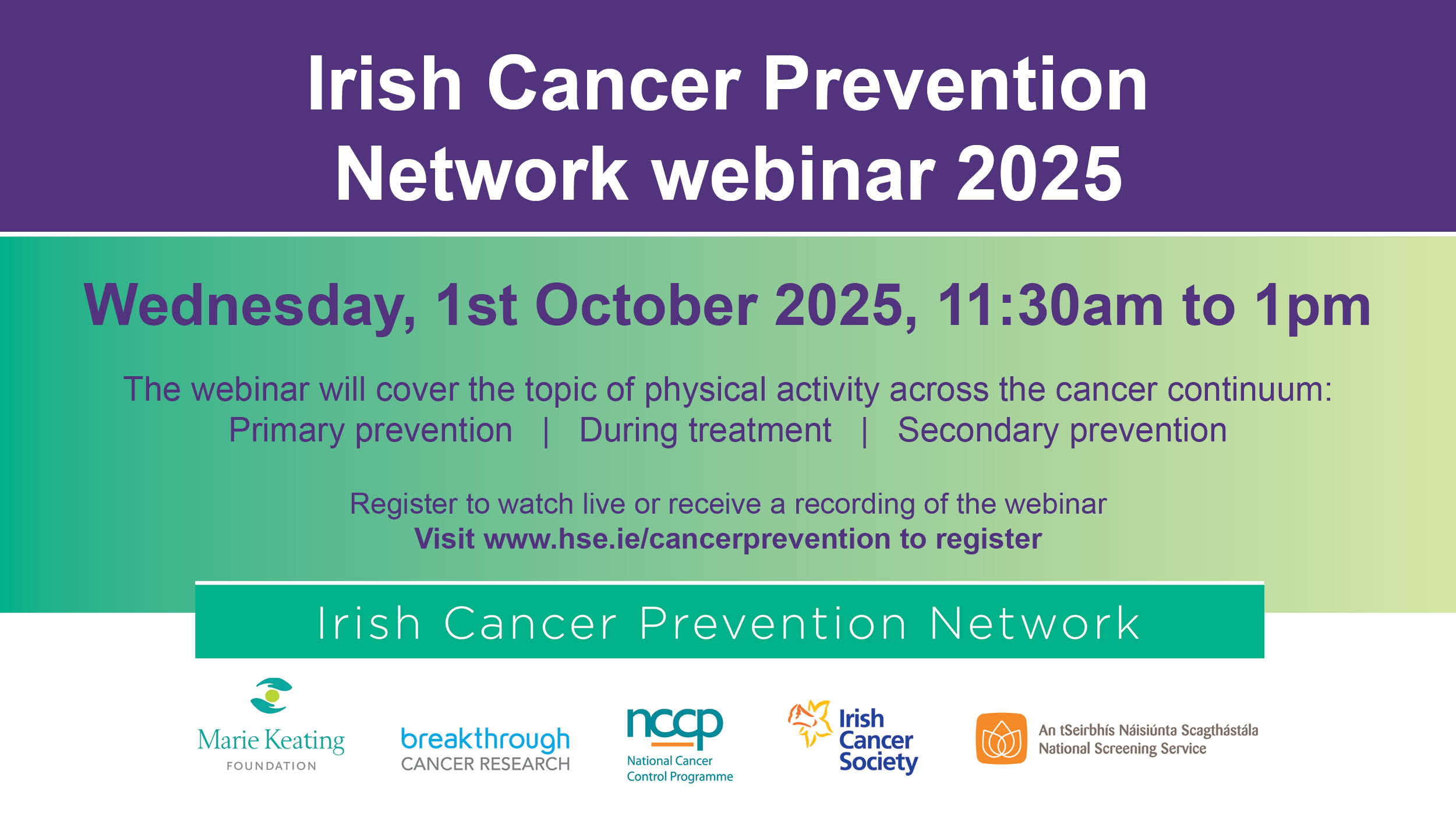 The Irish Cancer Prevention Network (ICPN) - Annual webinar | IIoP Portal